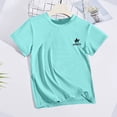 Amidoa Girls Short Sleeve Solid Color Summer Crewneck T Shirts Casual ...