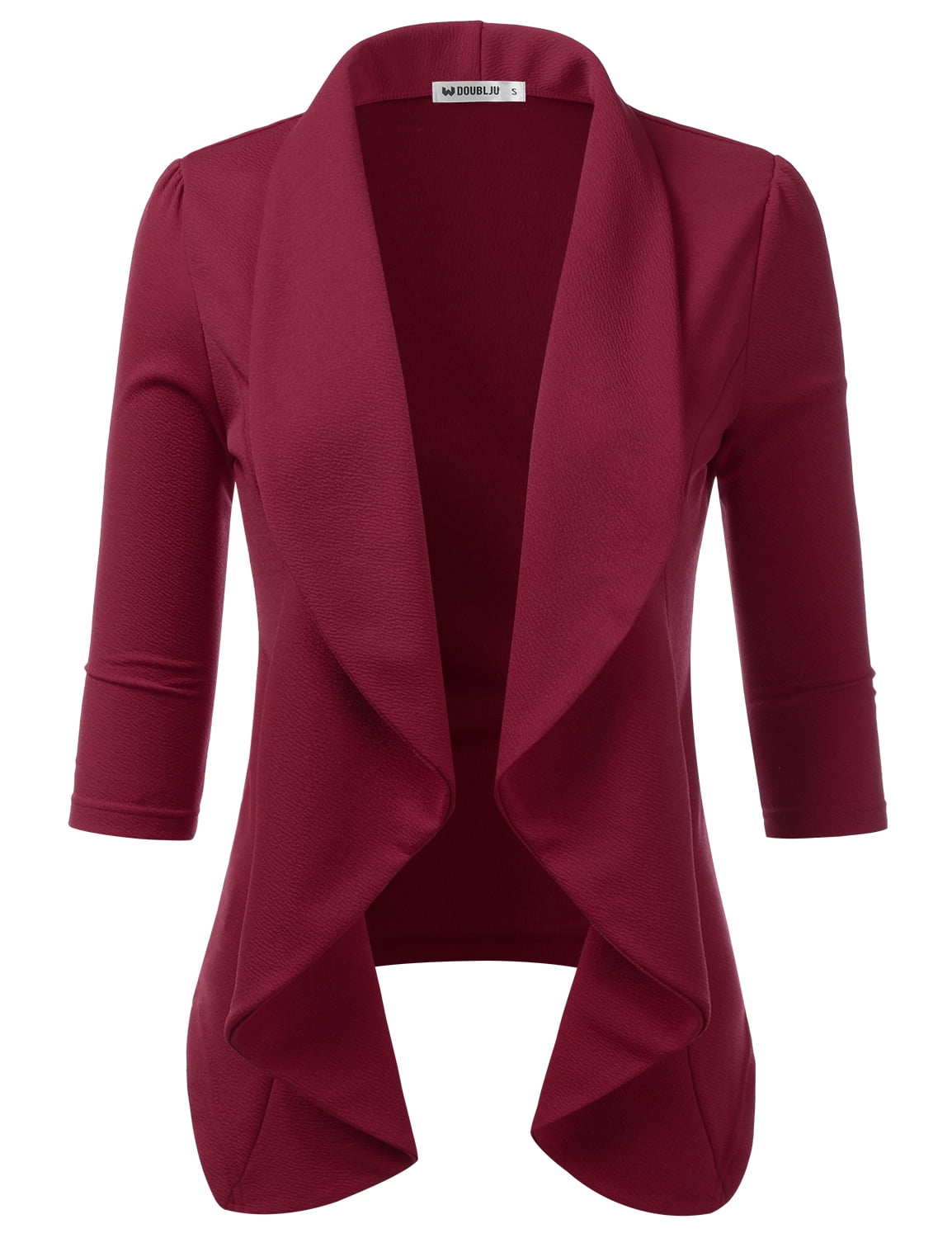 Doublju Women s Lightweight Thin 3 4 Sleeve Open Front Blazer With Plus doublju-women-s-lightweight-thin-3-4-sleeve-open-front-blazer-with-plus