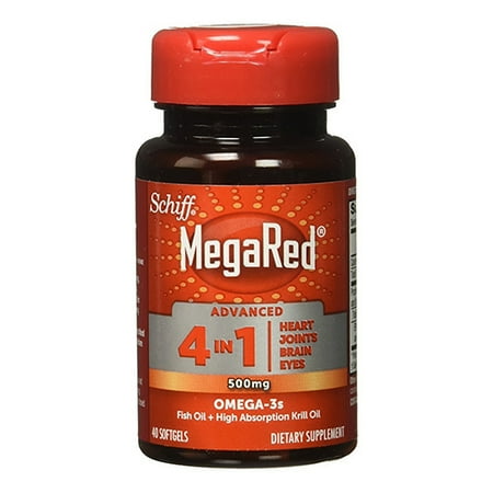 Schiff Megared Advanced 4 in1 Omega-3S Krill Oil 500 Mg Softgels, 40 Ea ...