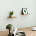 Small Floating Wall Shelves Set of 2, 8-Inch Oak Wood Display Ledge for ...