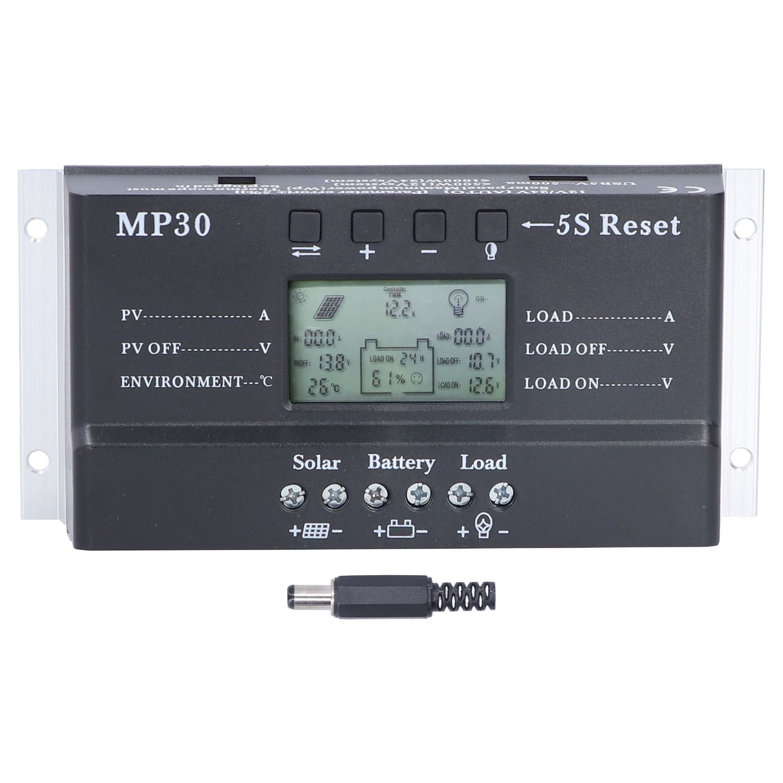 Solar Charge Controller 30A 12/24V LCD Display Backlight Circuit ...
