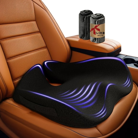 Memory Foam Car Seat Cushion for Long Driving - Back Pain, Sciatica ...