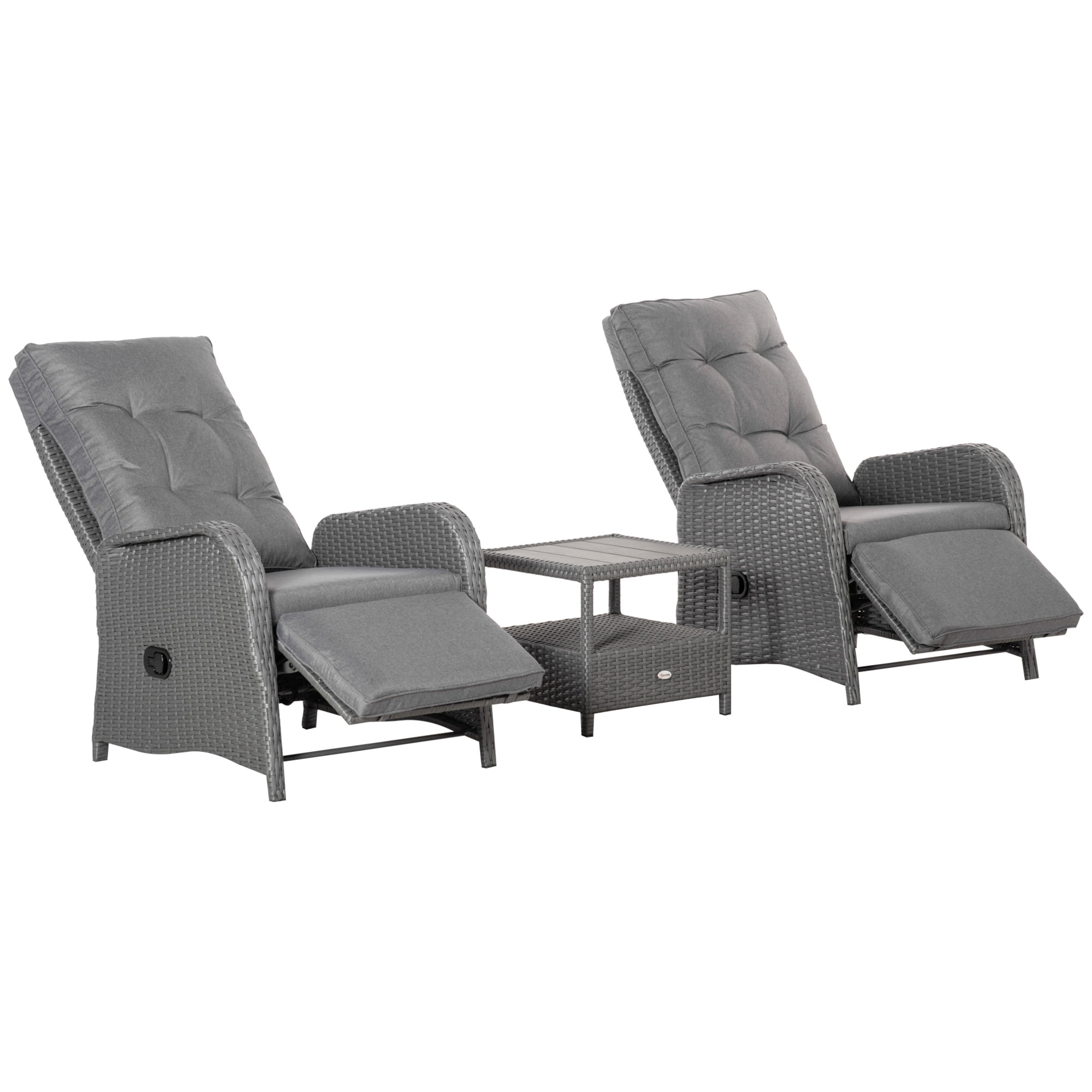 Click here for Outsunny 3 Pieces Patio Furniture Set Aluminum Fra... prices