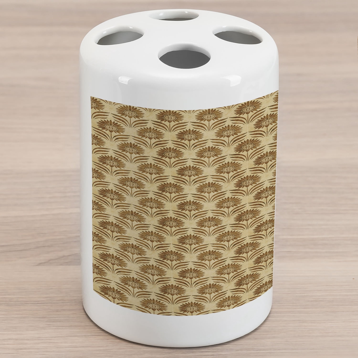 Retro Ceramic Toothbrush Holder, Art Deco Inspired Prehistoric Pattern ...