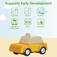 PlanToys® Yellow Taxicab Wooden Montessori Vehicle Toy | Early Movement ...