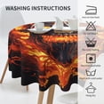 Gothic Skull On Fire Vintage Art Tablecloths Round 60 inch Fabric Table ...