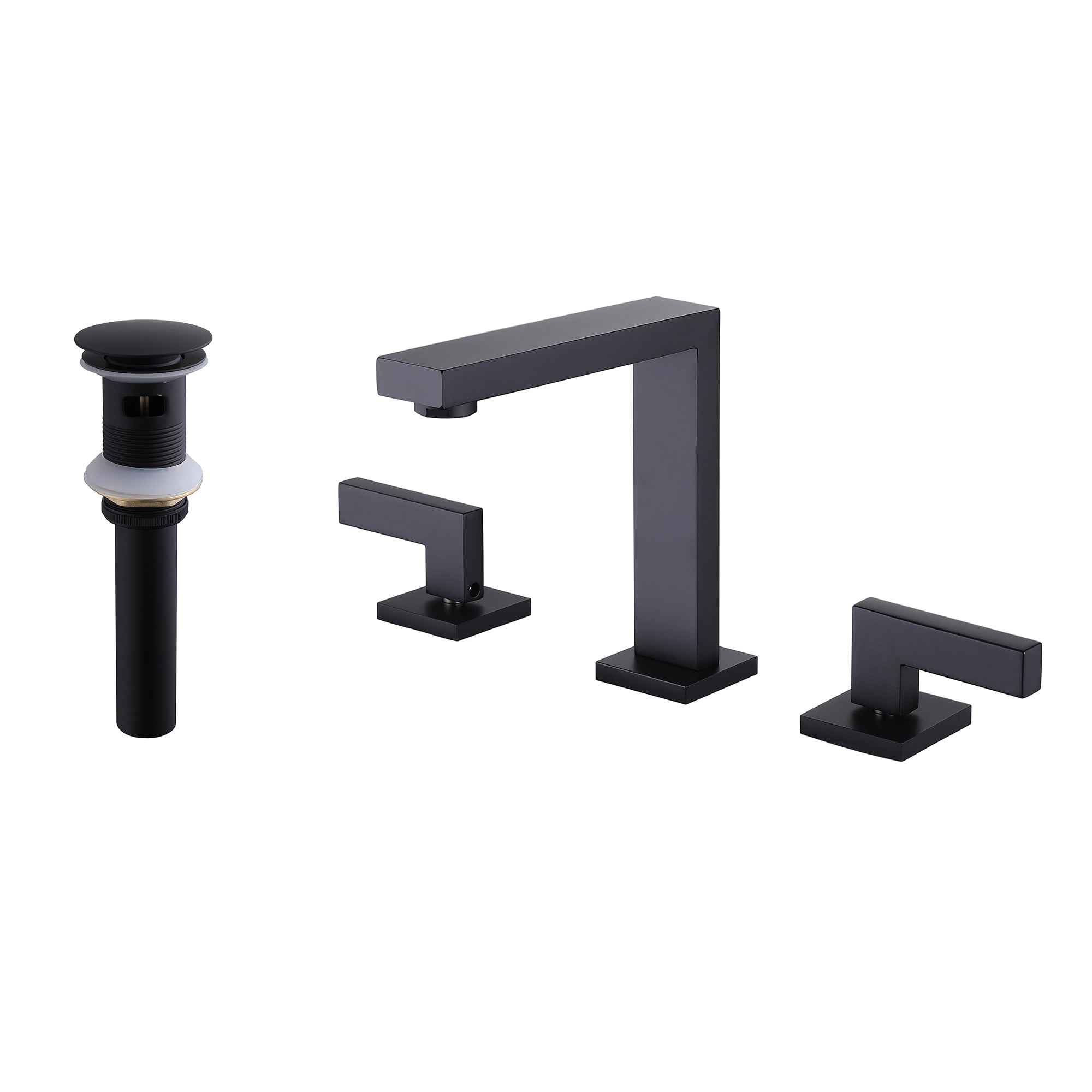 Ultra-Modern Widespread Bathroom Sink Faucet, Deck Mounted Three Holes ...
