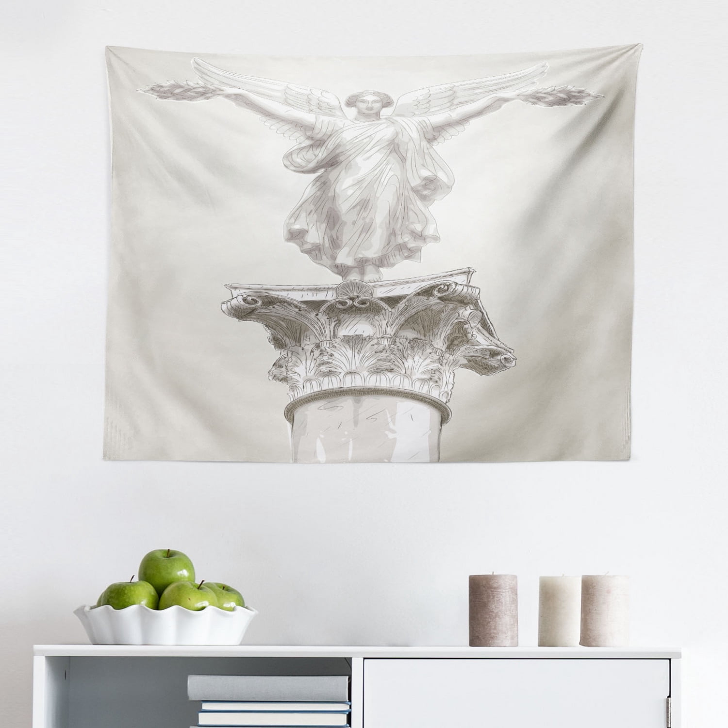 Retro Tapestry, Angel Woman in Medieval Site Vintage Style Mythical ...