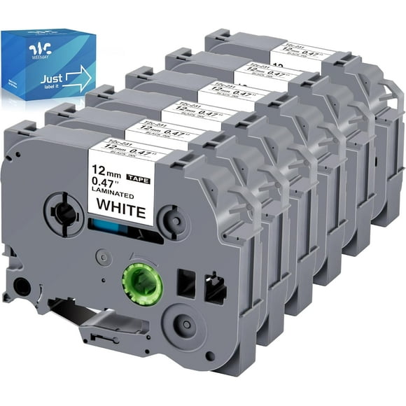 12mm 47 Laminated White Tz Tape