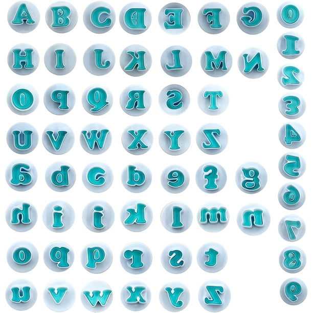 62 Pieces Fondant Cookie Cutter Set, Letter Cookie Cutter, Alphabet ...