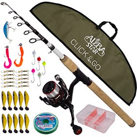 Voyager 5-Piece 6' Medium-Light Spinning Combo Travel Kit - Walmart.com