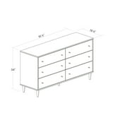 Farmhouse Rustic Walnut Mid Century 6 Drawer Dresser - Walmart.com