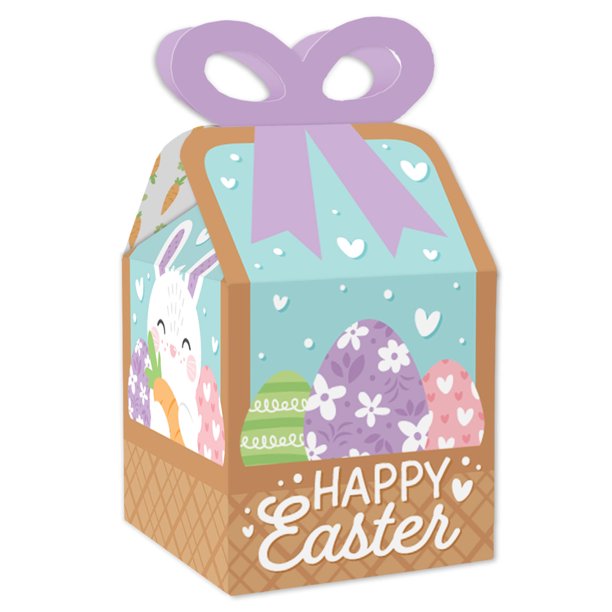 Big Dot of Happiness Spring Easter Bunny - Square Favor Gift Boxes ...