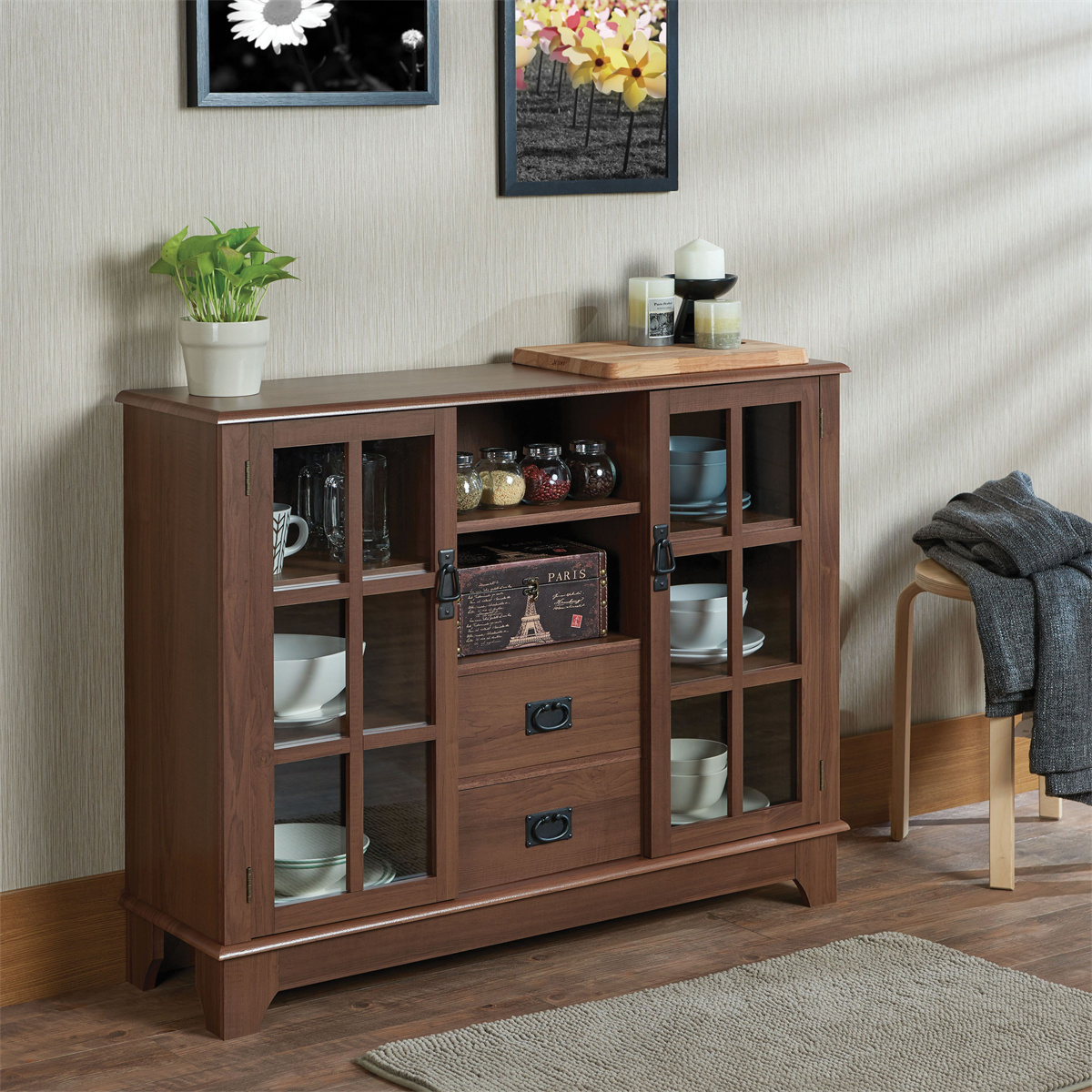 Sideboard Buffet Table, Console Table Storage Cabinet Kitchen Sideboard ...