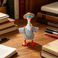Summer Outfit Set Mini Ducks Statue Striped Shirt Small Gooses Straws ...