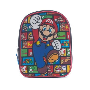 Super Mario Bros Backpack 15" Luigi Yoshi Nintendo Red Blue Boys Video ...