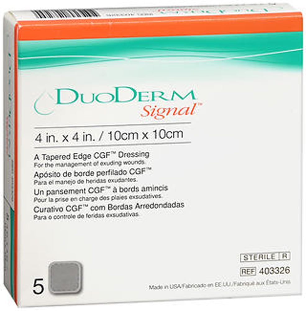 DuoDerm Signal Dressing, 4" x 4", 5 Count - Walmart.com