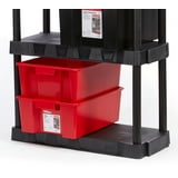 Hyper Tough Garage Storage Bin, 14.7 Gallon Plastic, Red, Nesting ...