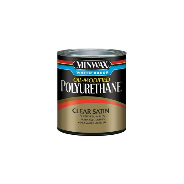 Minwax Water-Based Oil-Modified Polyurethane, Satin, Clear, 1/2 Pint ...