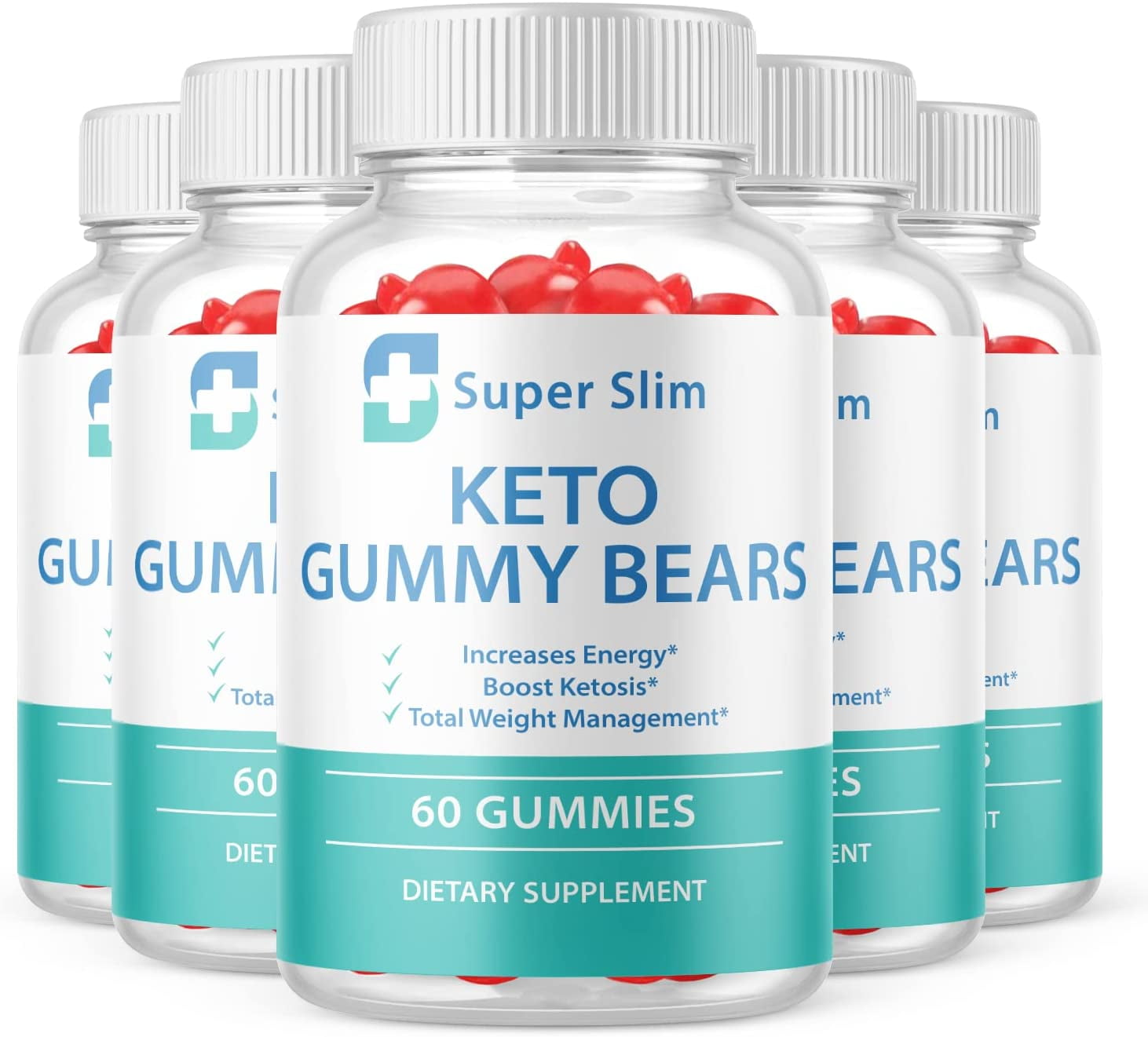 (5 Pack) Super Slim Keto Gummy Bears - Supplement for Weight Loss ...