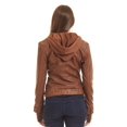 MBJ WJC1433 Womens Hoodied Faux Leather biker Jacket XS CAMEL - Walmart.com