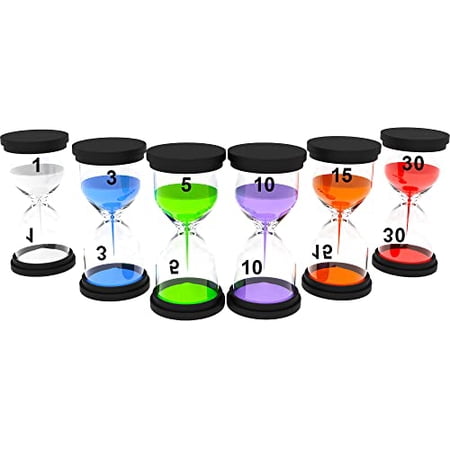 Sand Timer for Kids and Adults 6Pc Silicone caps 1351015 & 30 Minute ...