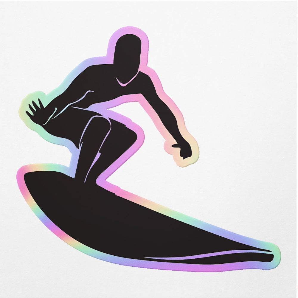 Vinyl Stickers Decals Of Surfer Silhouette - Apply On Any Smooth ...