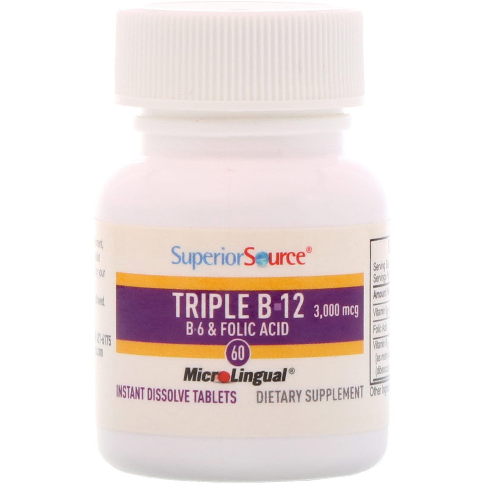 Buy Superior Source No Shot Triple B12 3,000 mcg, Quick Dissolve ...