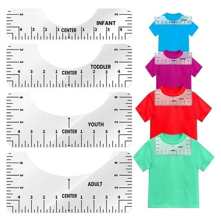 Tshirt Alignment Rules, 4 Pieces T-Shirt Ruler Guide, T-Shirt Ruler Set ...