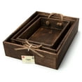 Cousin DIY Rustic Barn Brown Wooden Nested Tray Set, 3 Pieces in ...