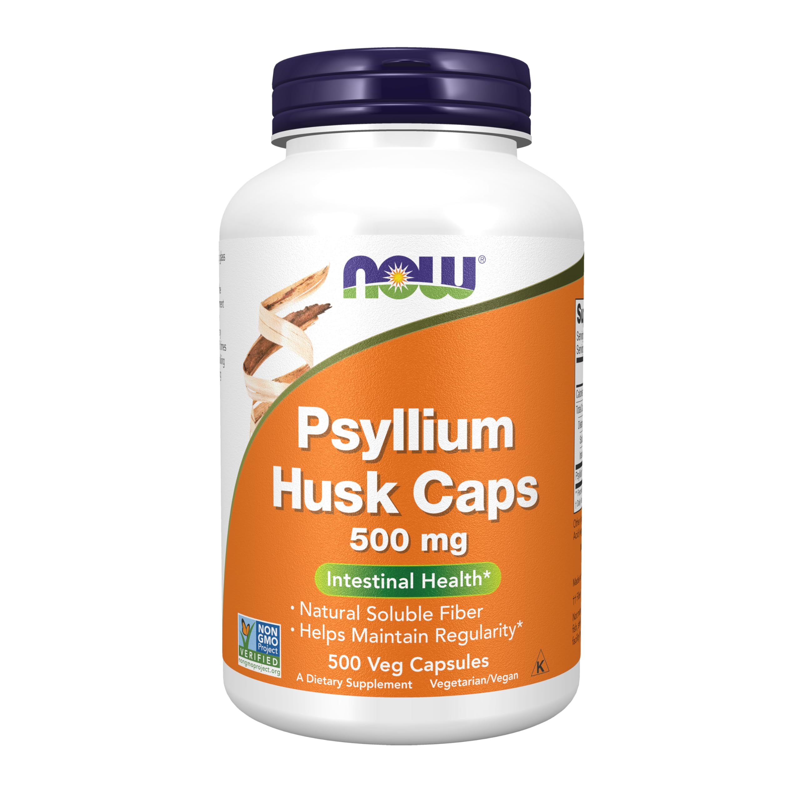 Supplements NOW Cápsulas de cáscara de psilio, 500 mg, 500 cápsulas ...