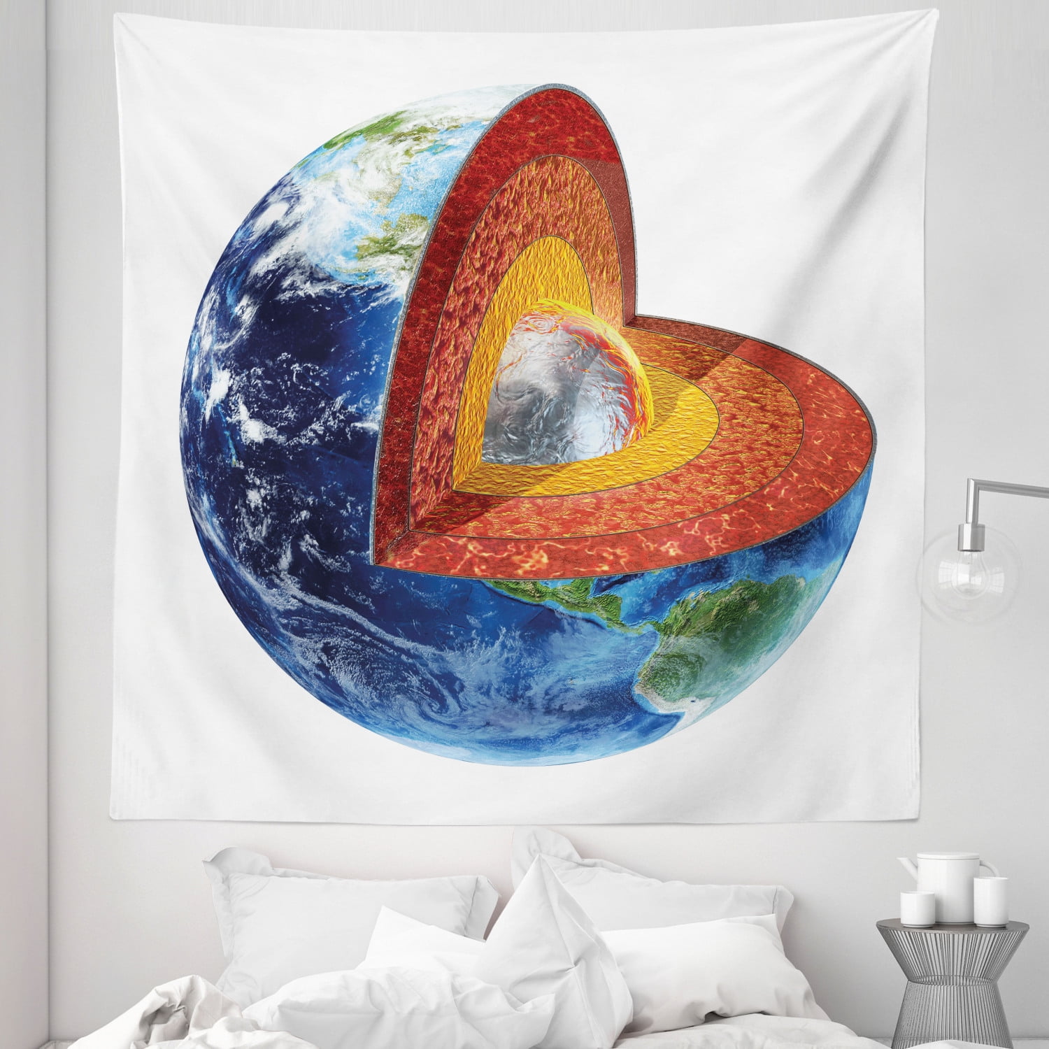 Earth Tapestry, Earth Image Showing the Inner Core Geology and Science ...