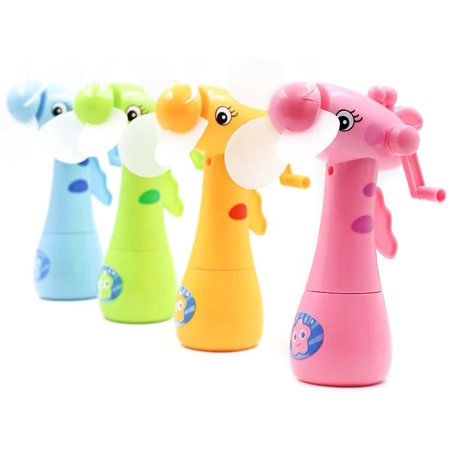 Fzes Protable Cartoon Giraffe Mini Spray Mist Hand Pressure Fans ...