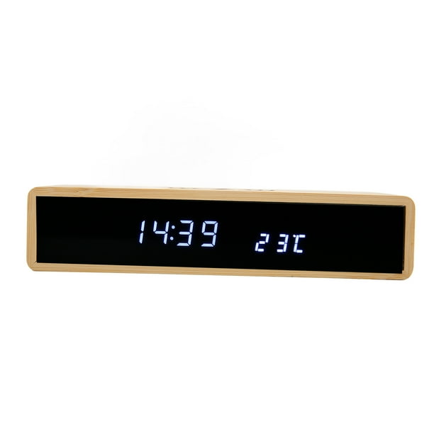 Bamboo LED Clock,Wooden Digital Alarm Clock Wood LED Clock Digital ...