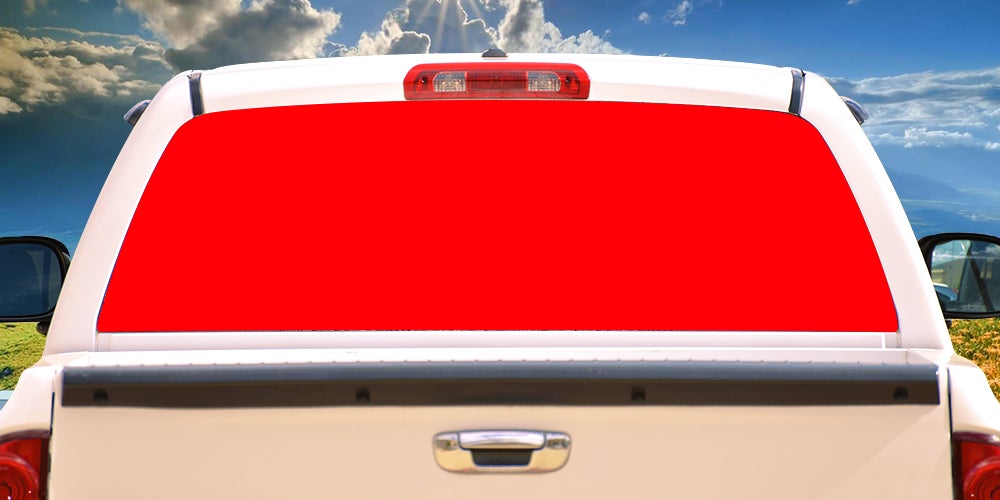 RED Rear Window Graphic truck view thru vinyl decal back - Walmart.com