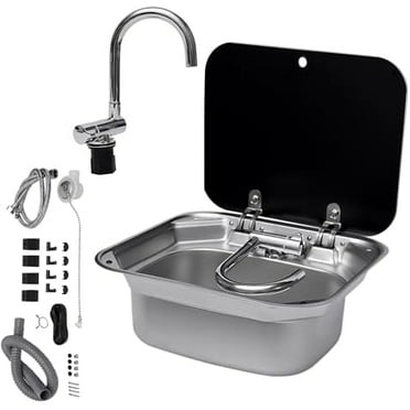 Lefton 304 Stainless Steel Kitchen Sink Set with Pull-out Faucet ...