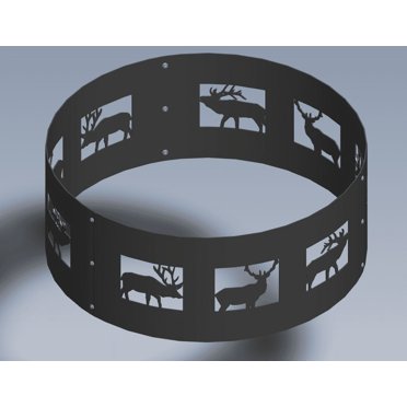 Titan Great Outdoors 24-in Steel Fire Ring with 15.5-in. x 19.5-in ...