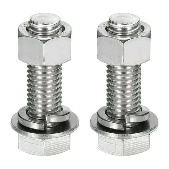 CERPXFF-M8 x 55mm Hex Head Screws Bolts, Nuts, Flat & Lock Washers Kits ...