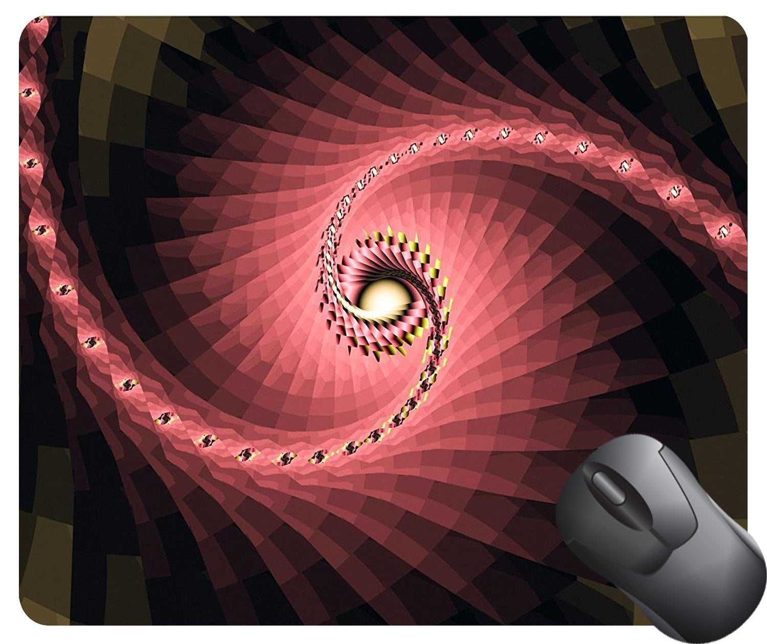 POPCreation Beautiful computer generated spiral fractals on black Mouse ...