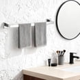 23.6 Inch Polished Chrome Bathroom Towel Bar Set, 2-Piece Square Wall ...