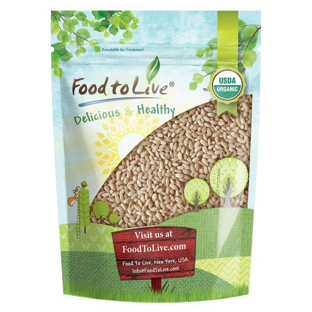 Organic Hulled Barley, 1 Pound - Non-GMO, Kosher, Raw, Bulk Grain ...