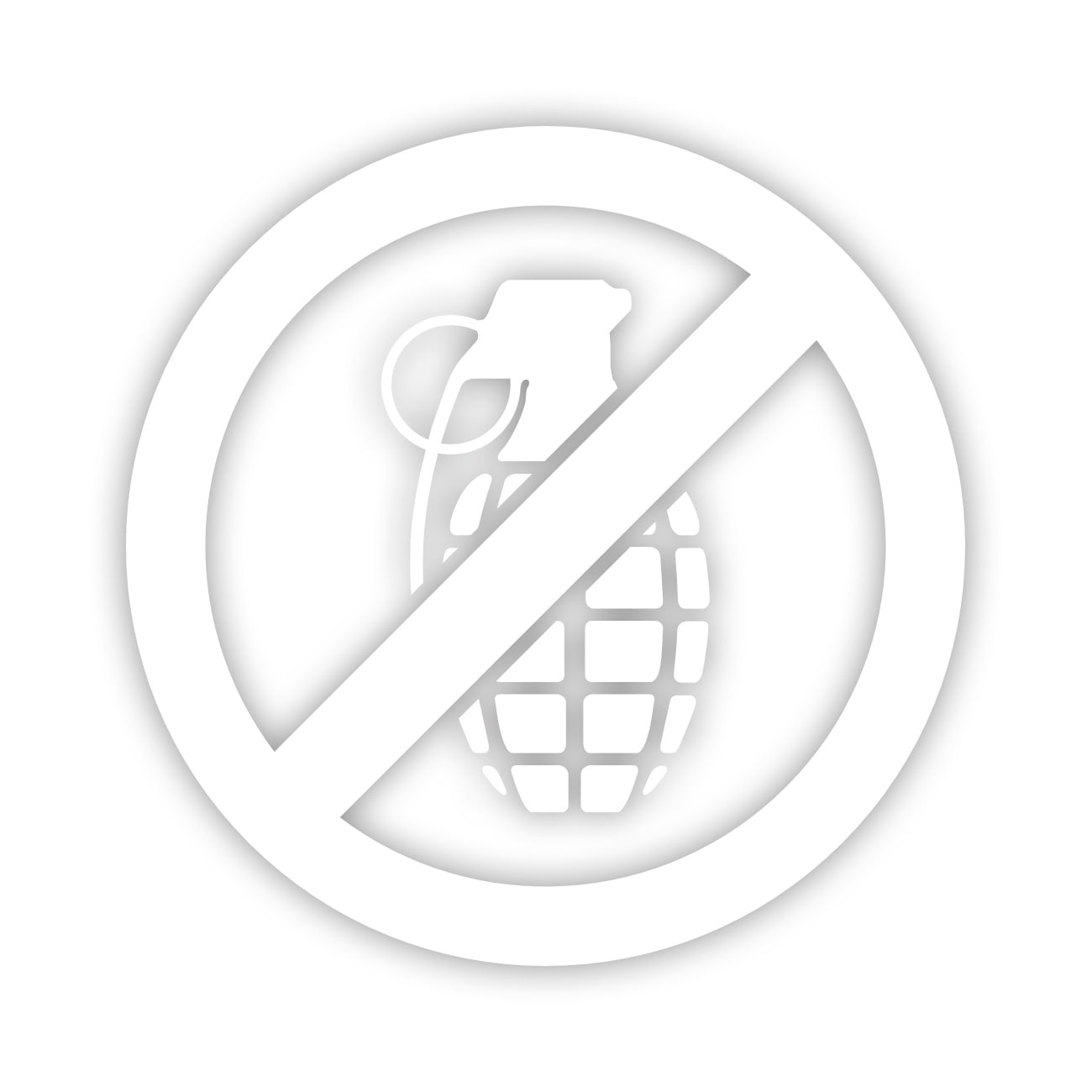 No Grenades Sticker Decal Die Cut - Self Adhesive Vinyl - Weatherproof ...