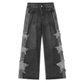 High Waisted Star-Shaped Straight Leg Loose Floor-Length Jeans for ...