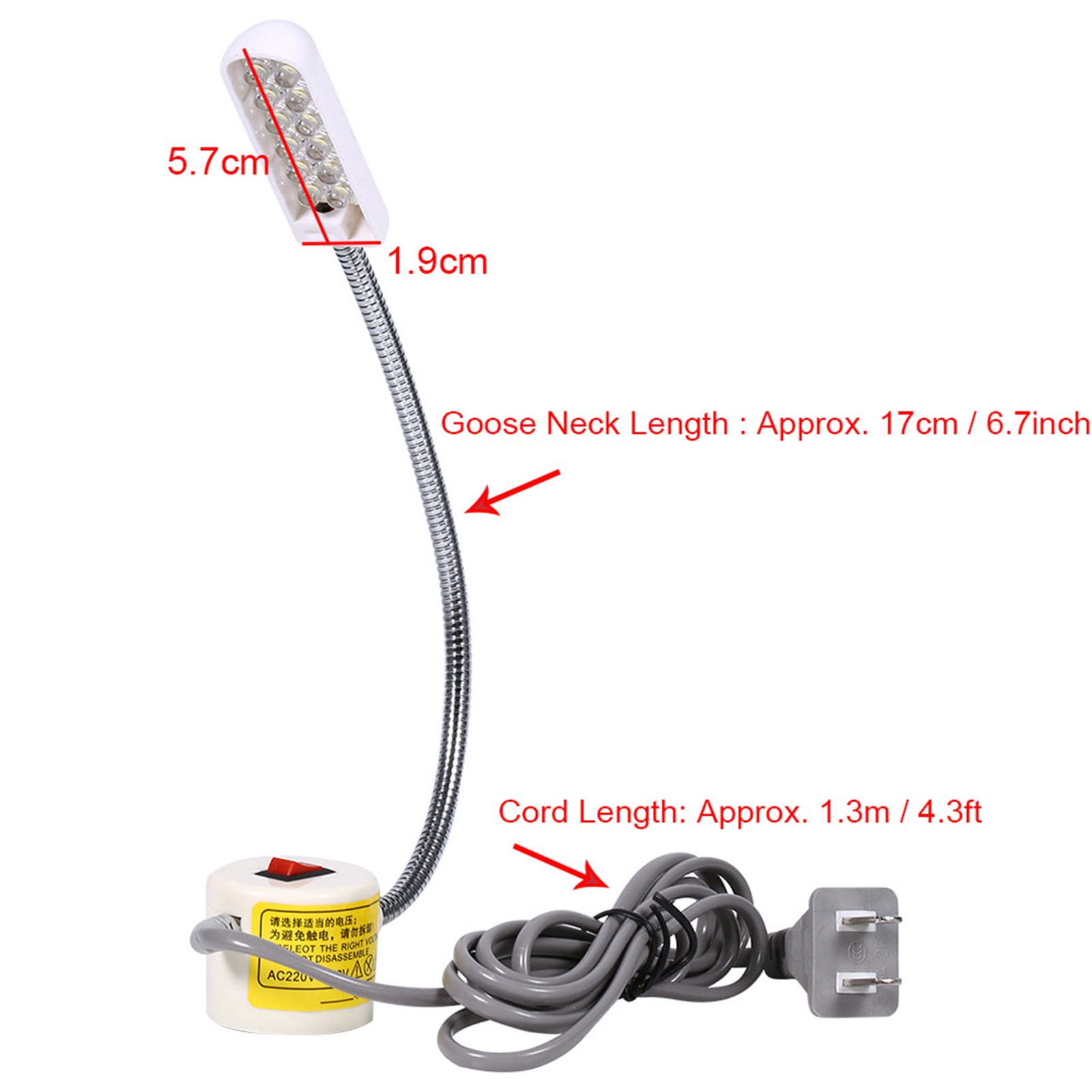 Sewing Machine LED, Gooseneck AC 220-250V Sewing Machine Lamp, For Home ...