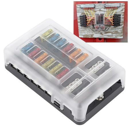 Spptty Fuse Box, Plastic Cover Push Lock System Fuse Holder Box, Splash ...