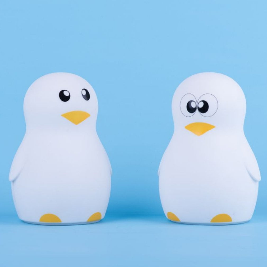Colorful LED Penguin Night Light USB Charging Touch Control Silicone ...