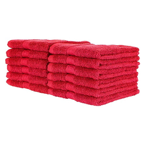 Arkwright 12 Pack of True Color Washcloths - 12 x 12 - 100% Ring Spun ...