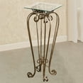 Chalcedony Metal Scroll Pedestal Table with Beveled Glass Top Antique ...