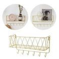 Metal Wall Mount Key and Mail Rack, 6-Hook Organizer for Kitchen ...