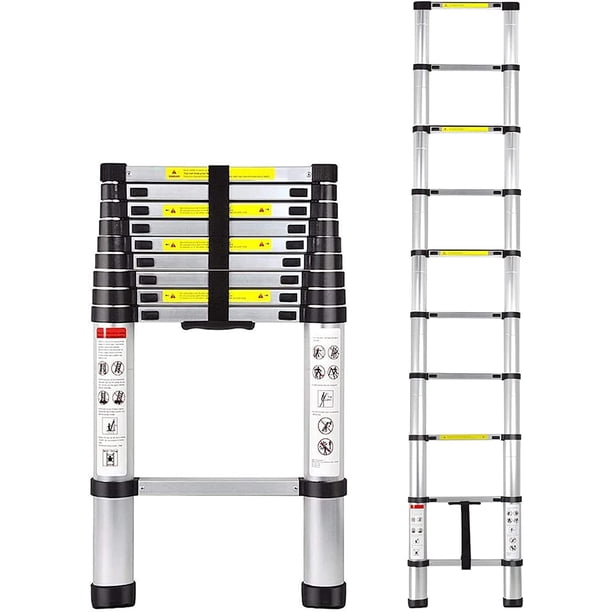 Telescopic Ladder, Lightweight Ladder Easy to Use and Carry, Aluminum ...